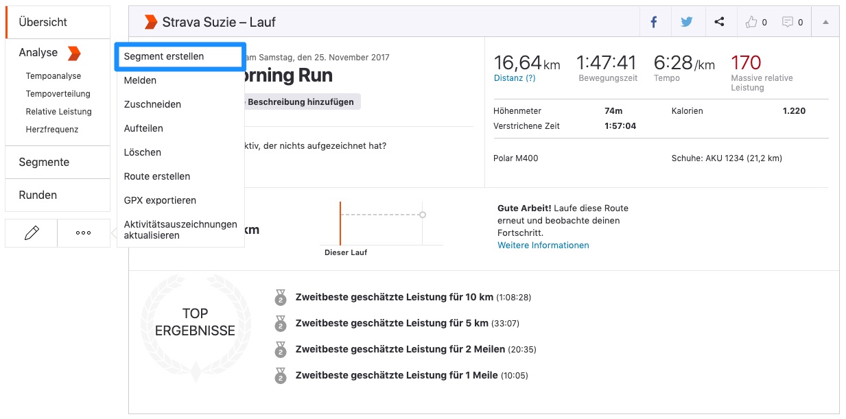 Erstellen eines Segments – Strava-Support